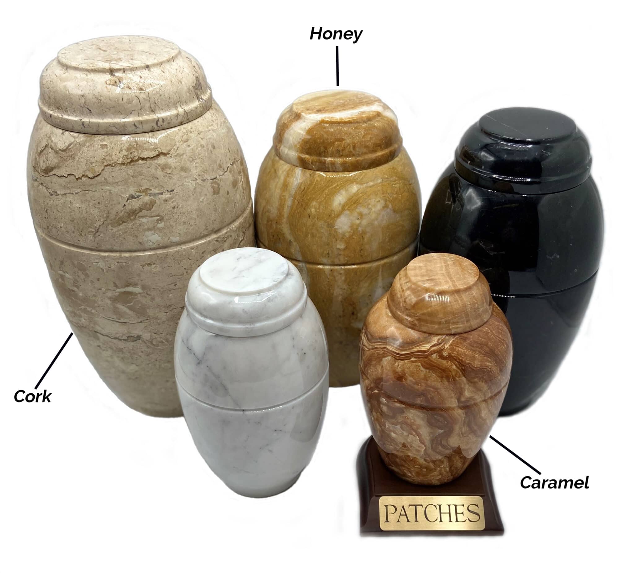 Marble Vase Series Cremation Urn for pet ashes - medium size, with base