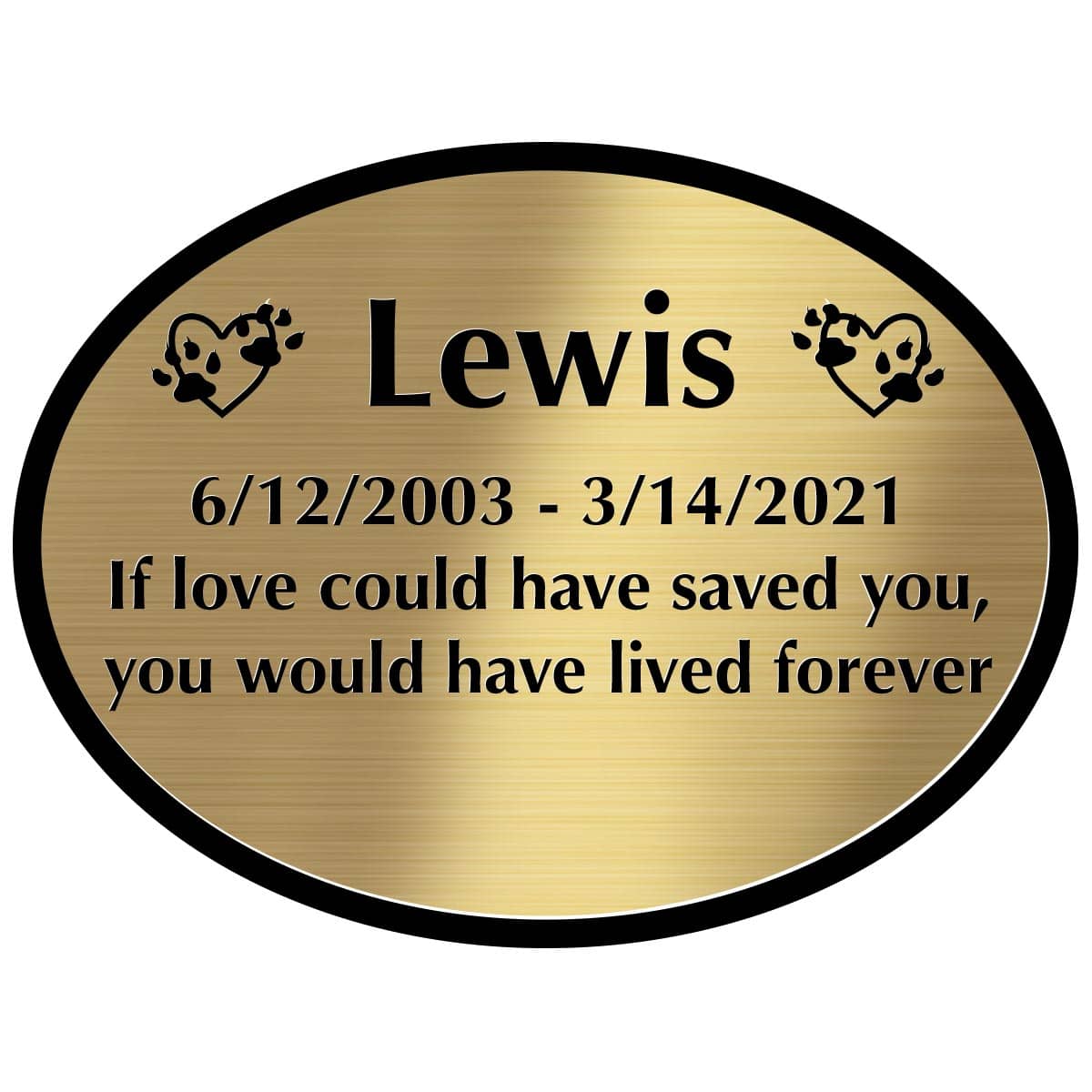 Rectangular silver finish acrylic memorial nameplate with free engraving