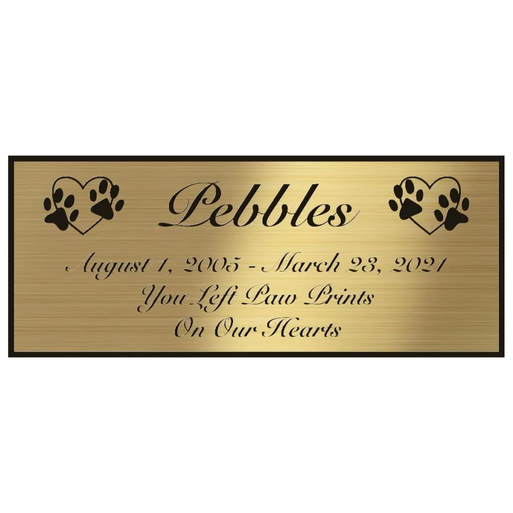 Large deluxe brass memorial nameplate with free engraving for urns