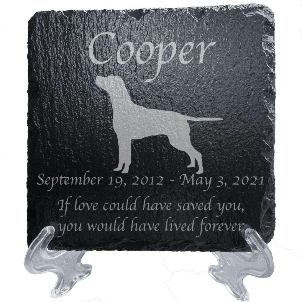 4" x 4" Slate Engraved Memorial Plaque With Dalmatian dog Silhouette